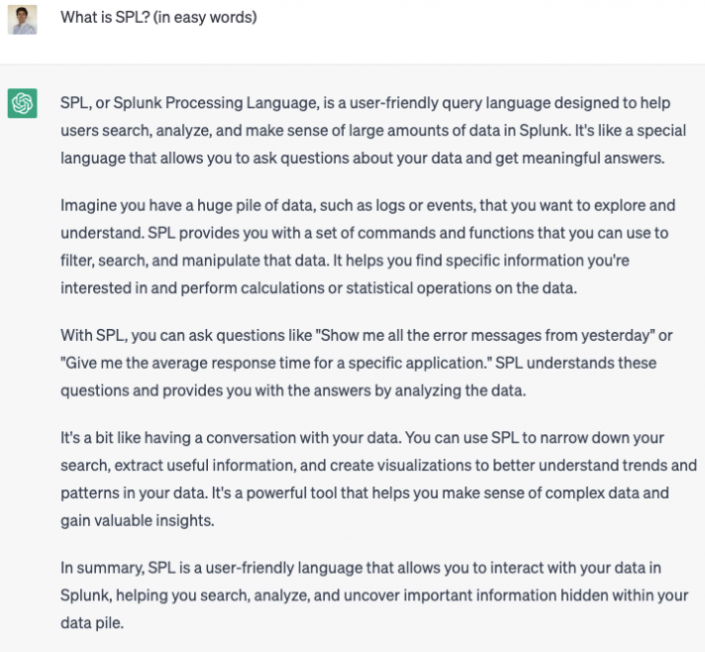 ChatGPT and SPL: Learning Splunk's Query Language