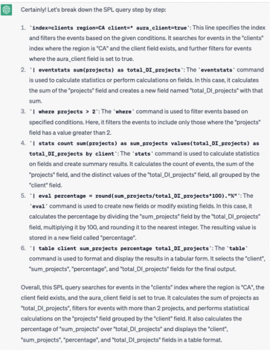 ChatGPT and SPL: Learning Splunk's Query Language